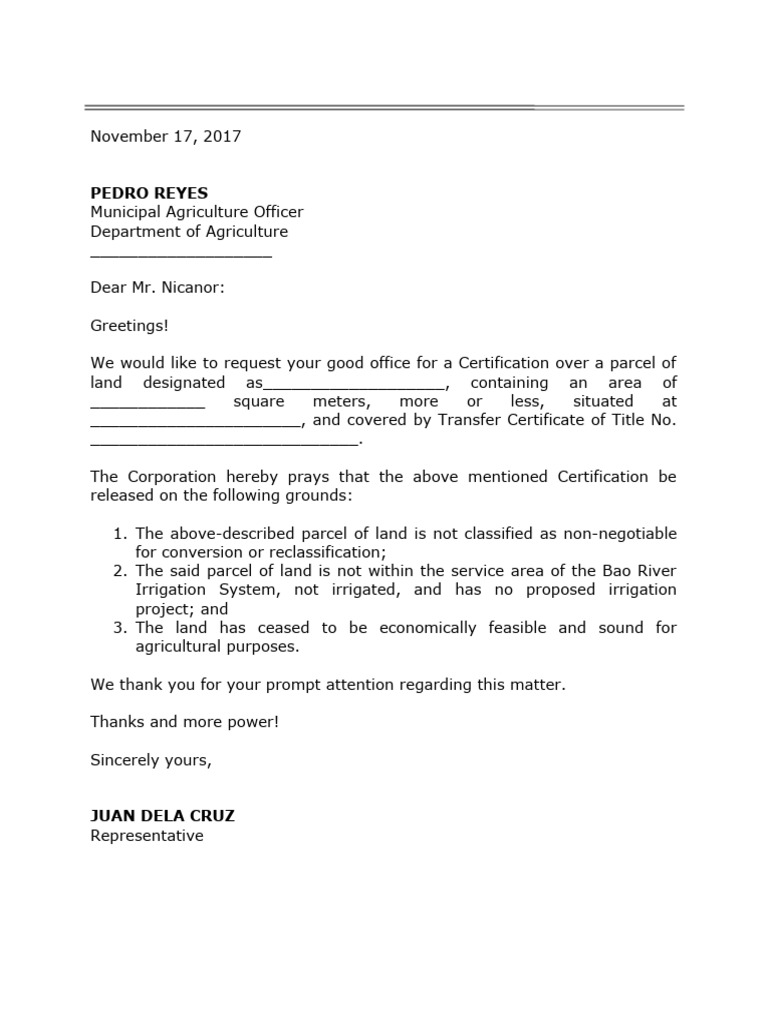 DA Certification Request | PDF