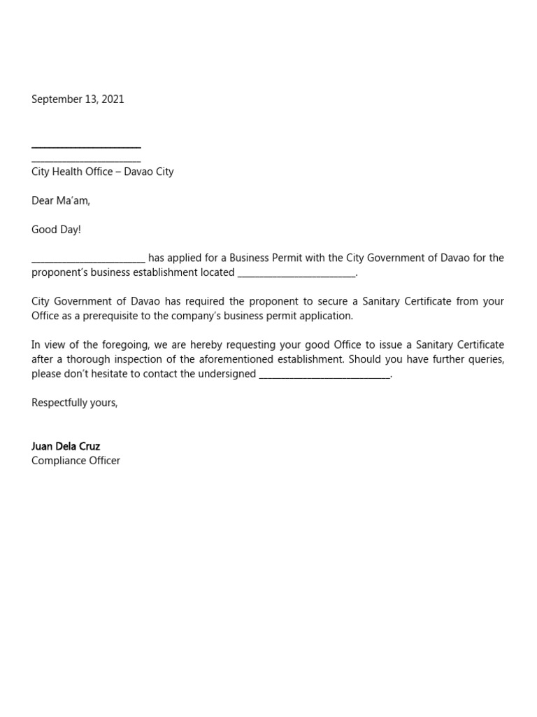 Letter Request - Health Office | PDF | Finance & Money Management