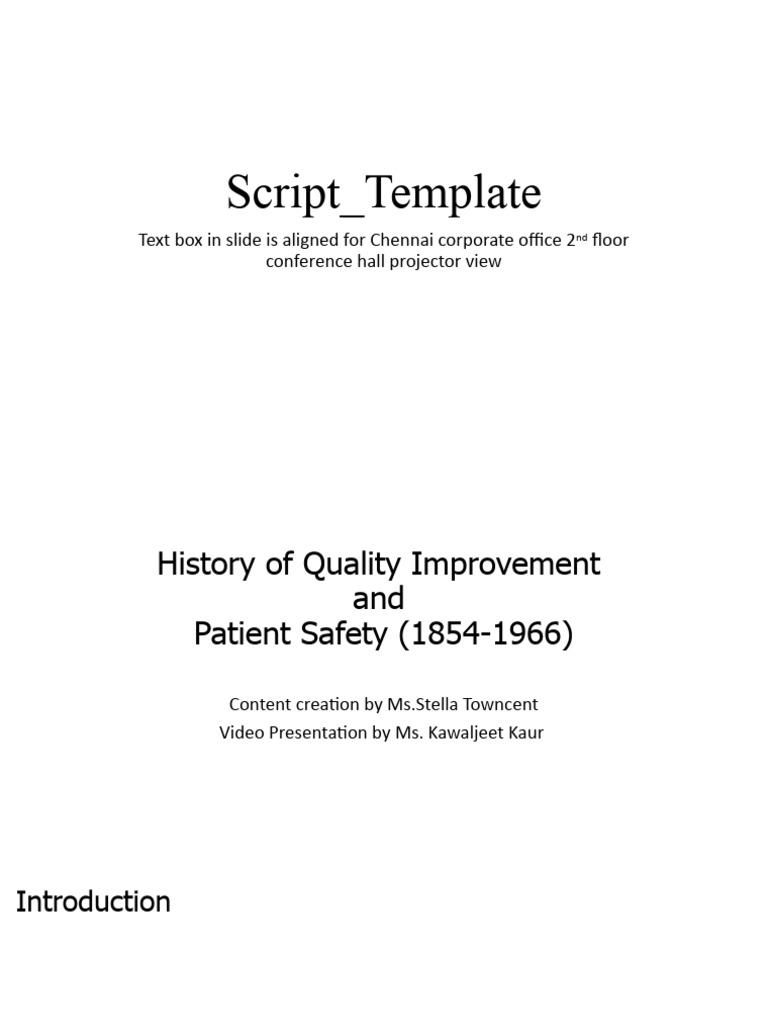 2a) Script Template (Projector) | PDF | Patient Safety | Health Care