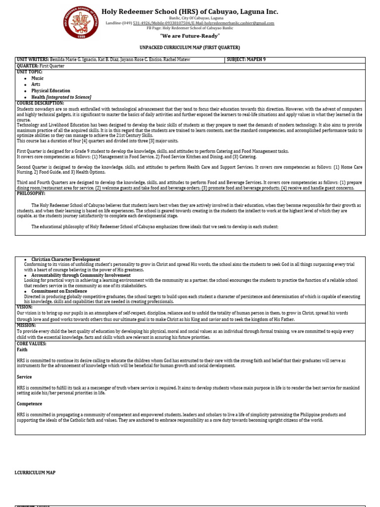 Curriculum-Map-MAPEH 9 | Download Free PDF | Baroque Music | Learning