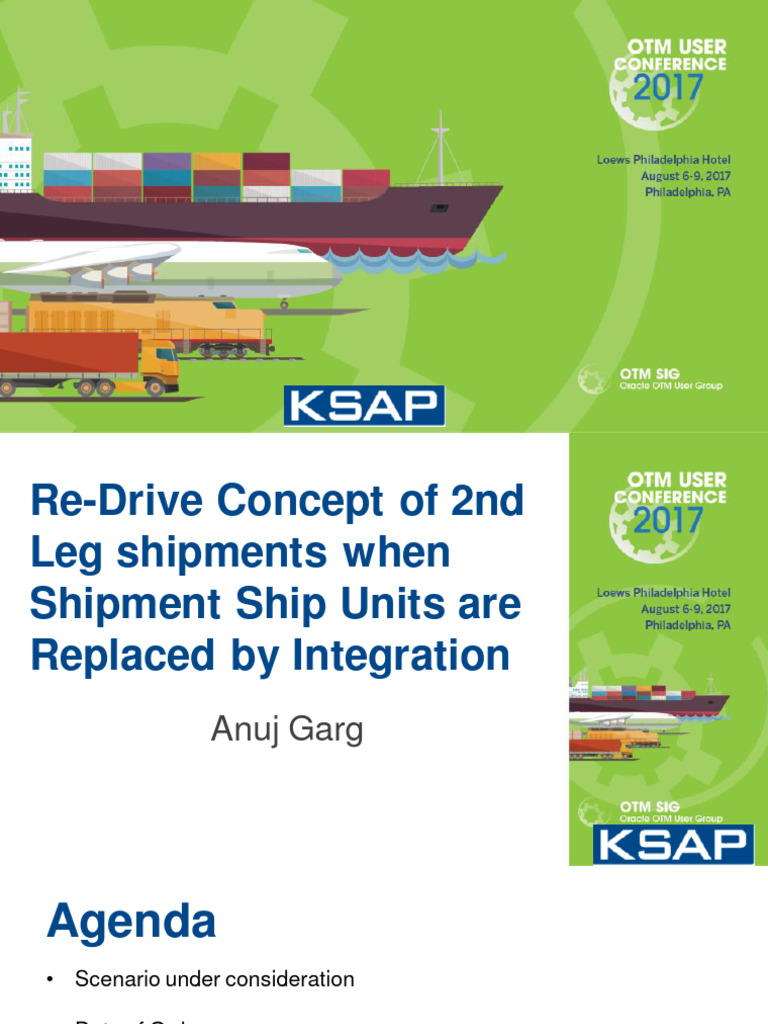 Re-Drive Concept of 2nd Leg shipments when Shipment Ship Units are ...