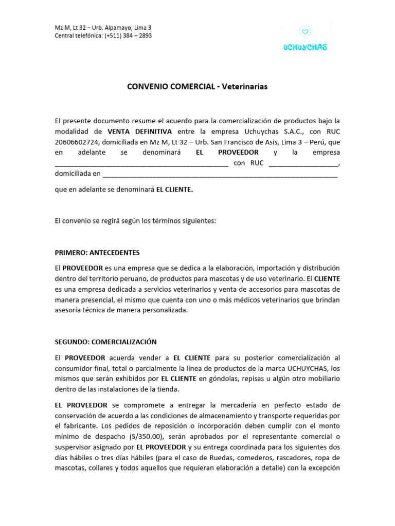 Convenio Comercial | PDF | Negocios | Derecho
