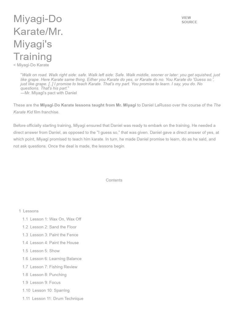 Miyagi-Do Karate Training Lessons | PDF | Karate