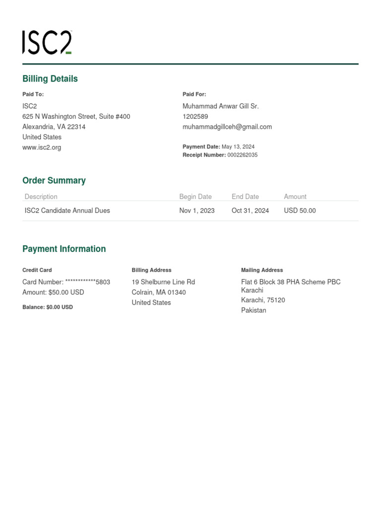 Payment Confirmation PDF | PDF