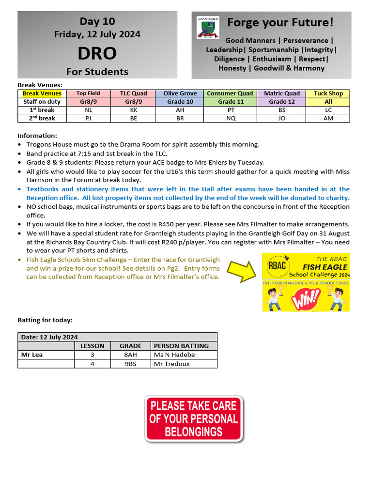 DRO 12 July 2024 Students | PDF