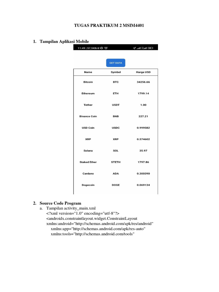 Tugas Praktikum 2 Pemrograman Berbasis Perangkat Bergerak | PDF | Computer Science | Software ...