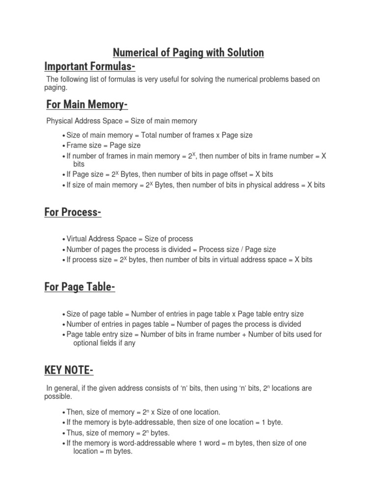 Numerical of Paging and Segmentation | PDF | Byte | Computer Architecture