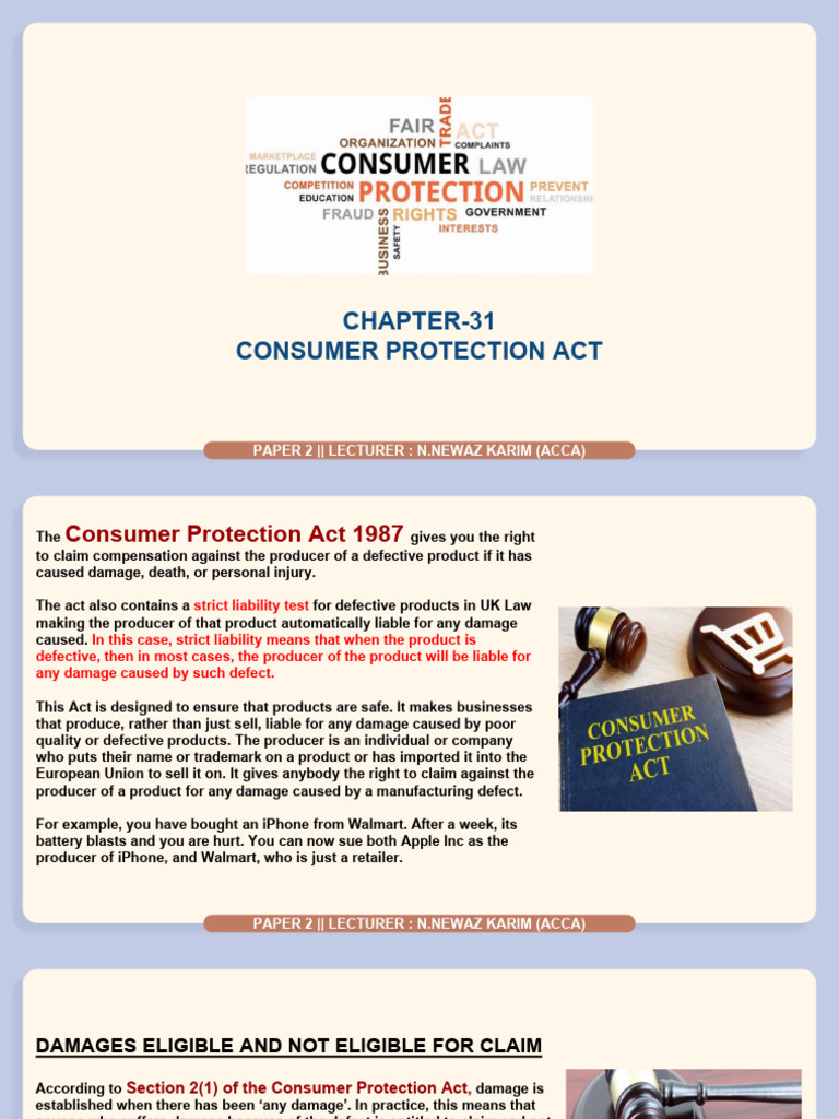 Understanding the Consumer Protection Act | PDF | Legal Liability ...