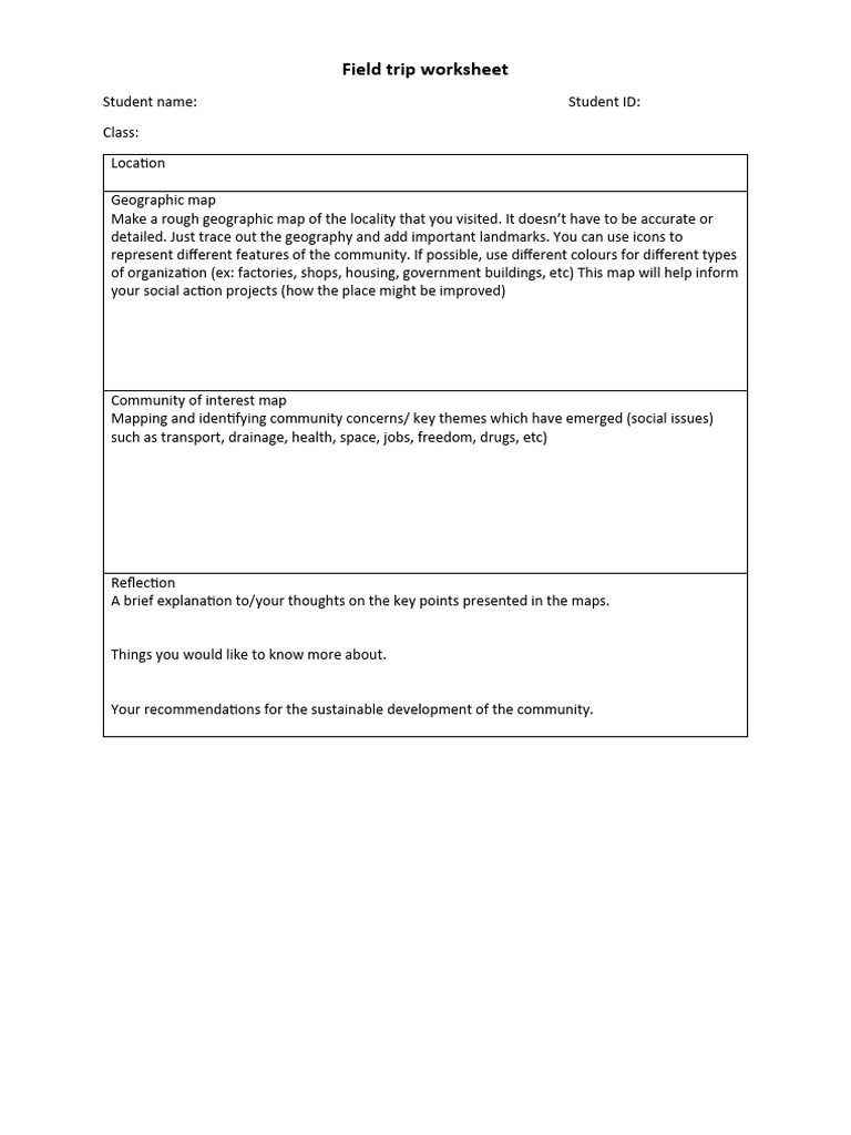 Field Trip Worksheet | PDF | Art