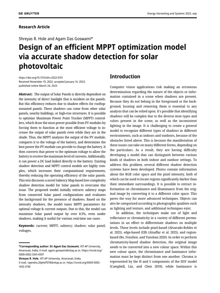 J2 Design of An Efficient MPPT Optimization Model | PDF | Solar Panel | Photovoltaics