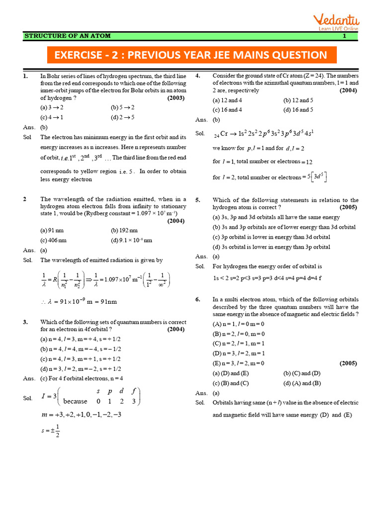 Structure of An Atom (Ex-2) | PDF | Electron | Atomic Orbital