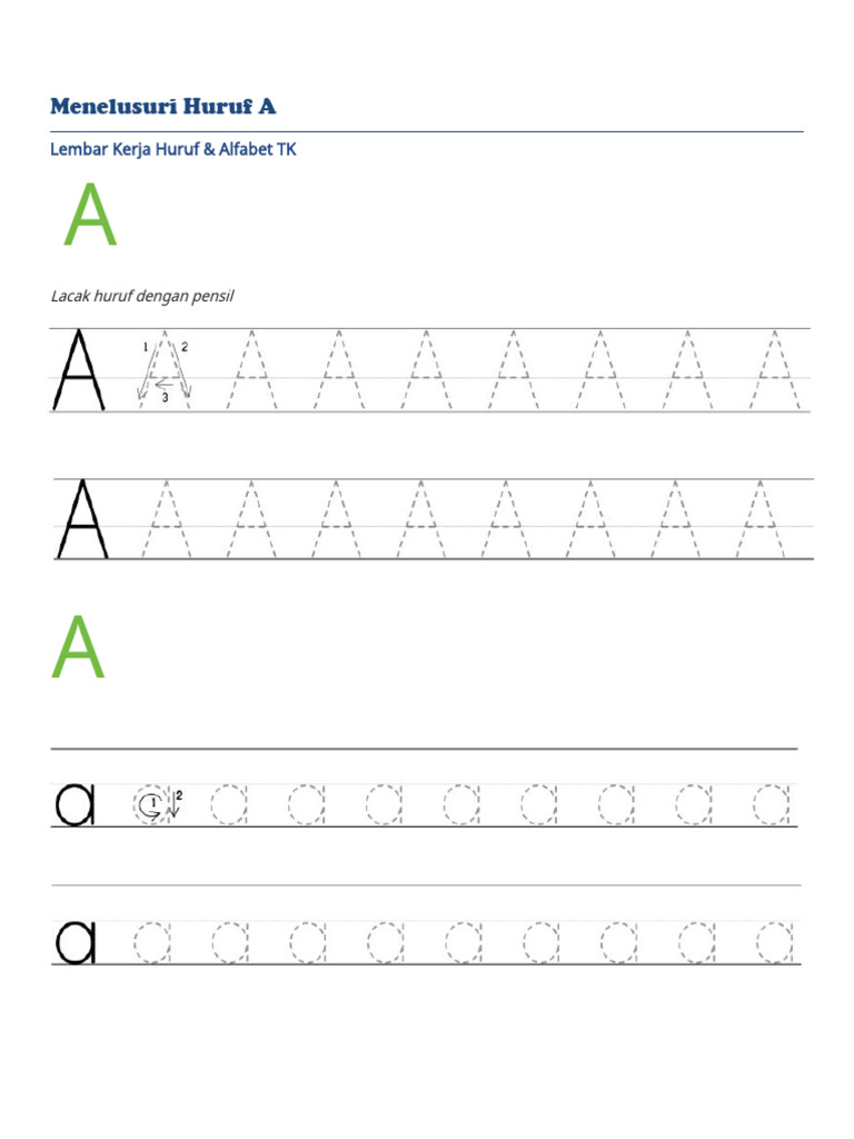 Salinan Worksheet Tracing Alfabet (Ruang Anak) .En - Id | PDF | Seni ...