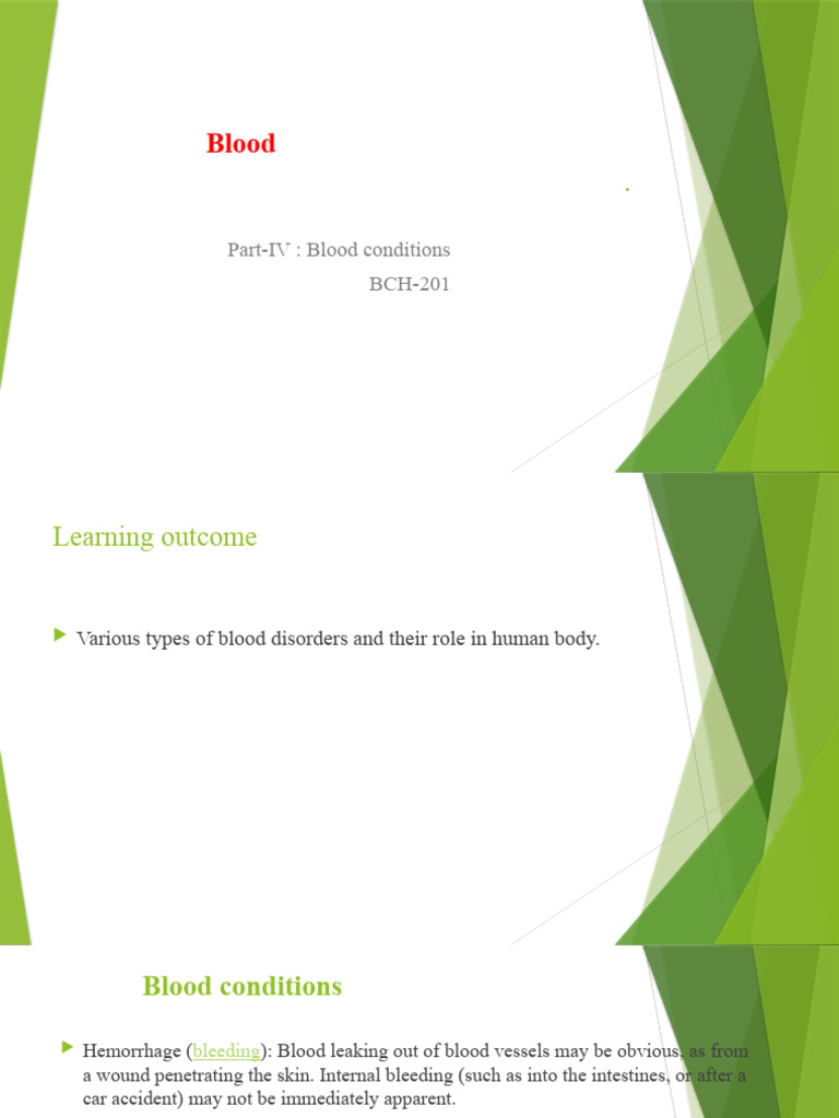 Understanding Blood Disorders and Conditions | PDF | Thrombus | Blood