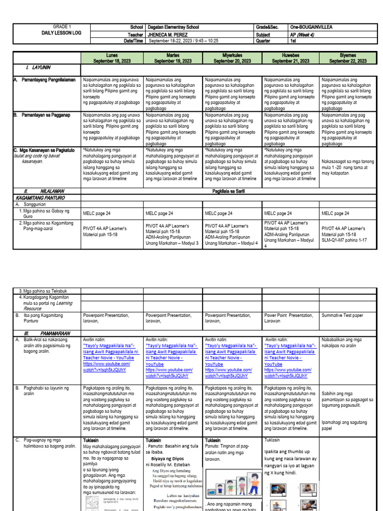 Ap1 DLL Q1 Week 4 | PDF
