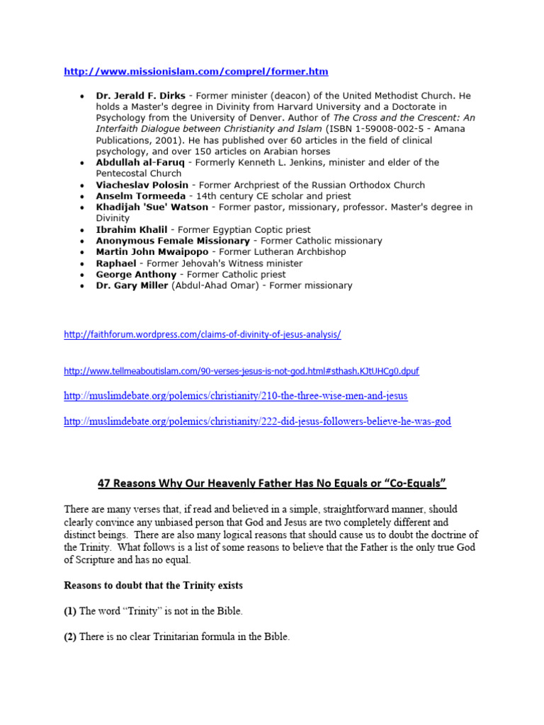 47 Reasons Why Our Heavenly Father Has No Equals or | PDF | God The ...