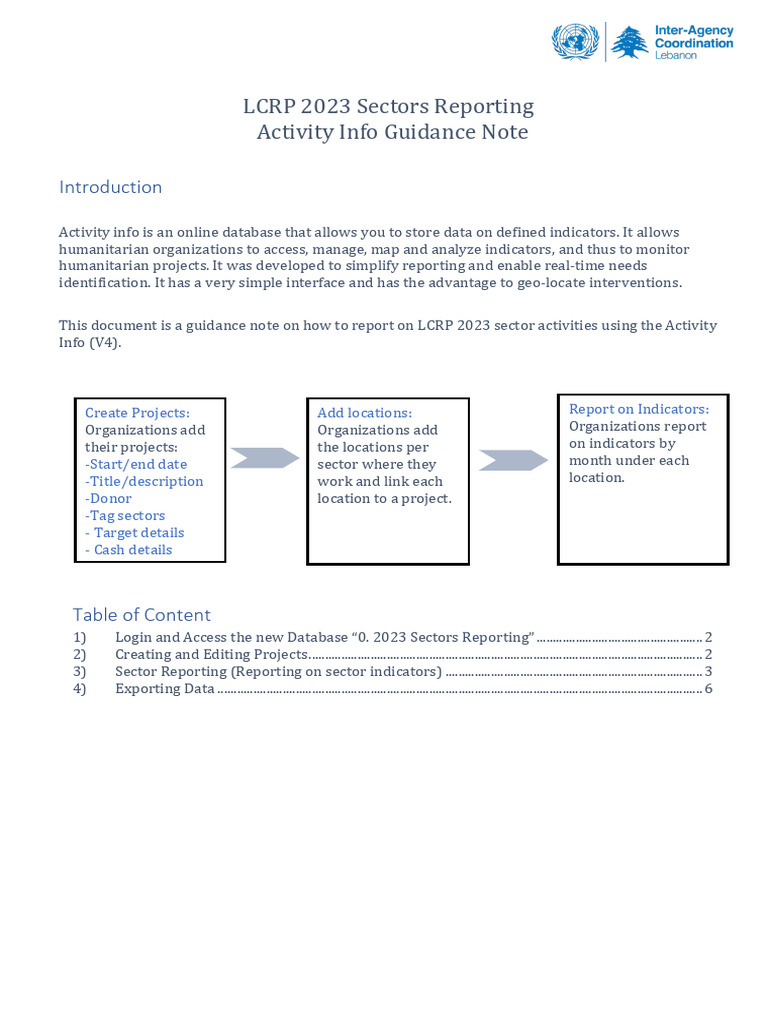 LCRP 2023 Sector Reporting Guide | PDF | Databases | Computing