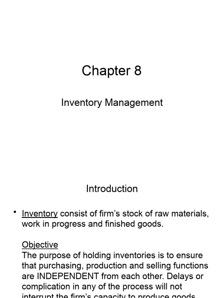 Fin242 Chapter 8 Inventory MGT | PDF | Inventory | Investing