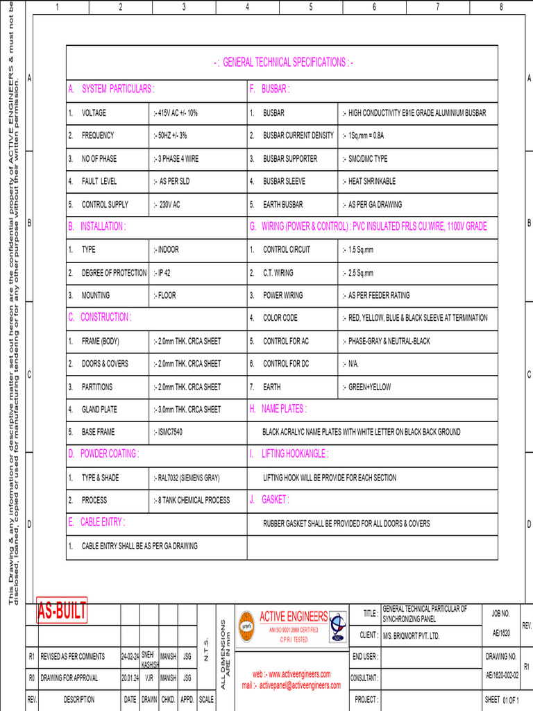 002 Synchronizing Panel | PDF | Electrical Wiring | Alternating Current