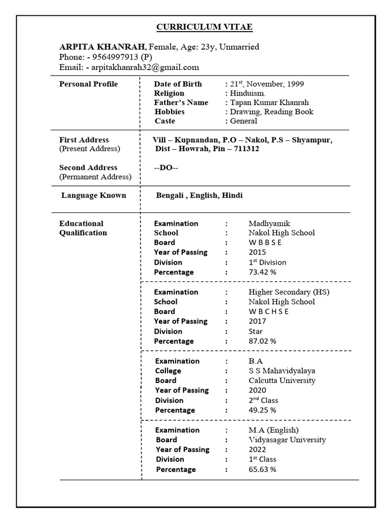 Arpita Khanrah Bio 2 | PDF | Educational Stages