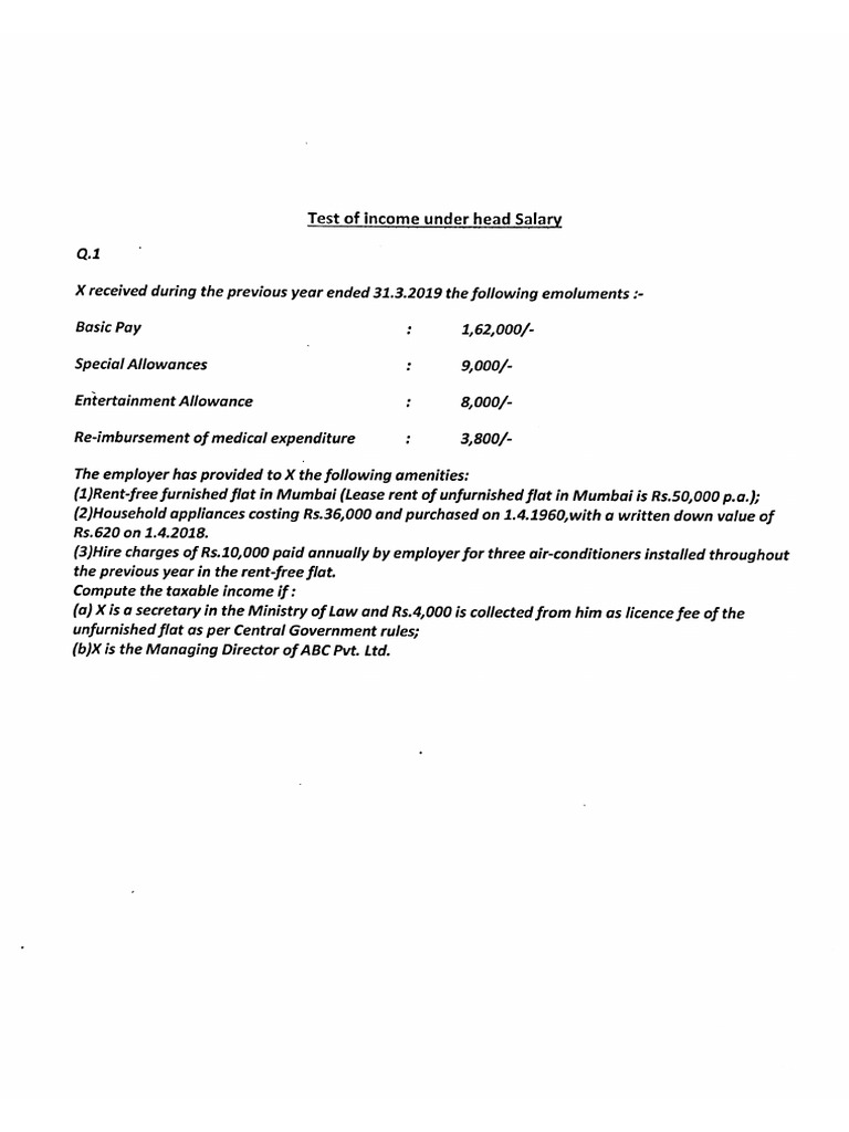 Calculation of Income From Salary | PDF