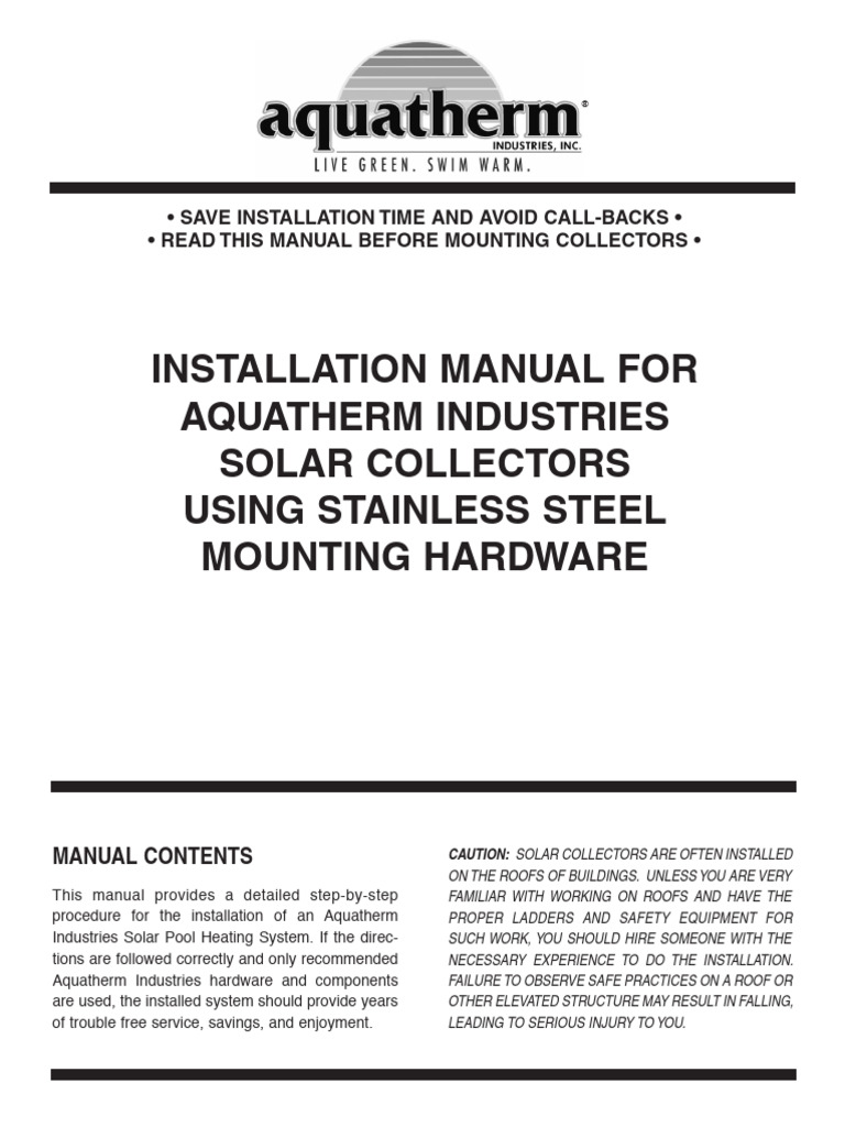 Aquatherm InstallationManual | PDF | Valve | Pipe (Fluid Conveyance)