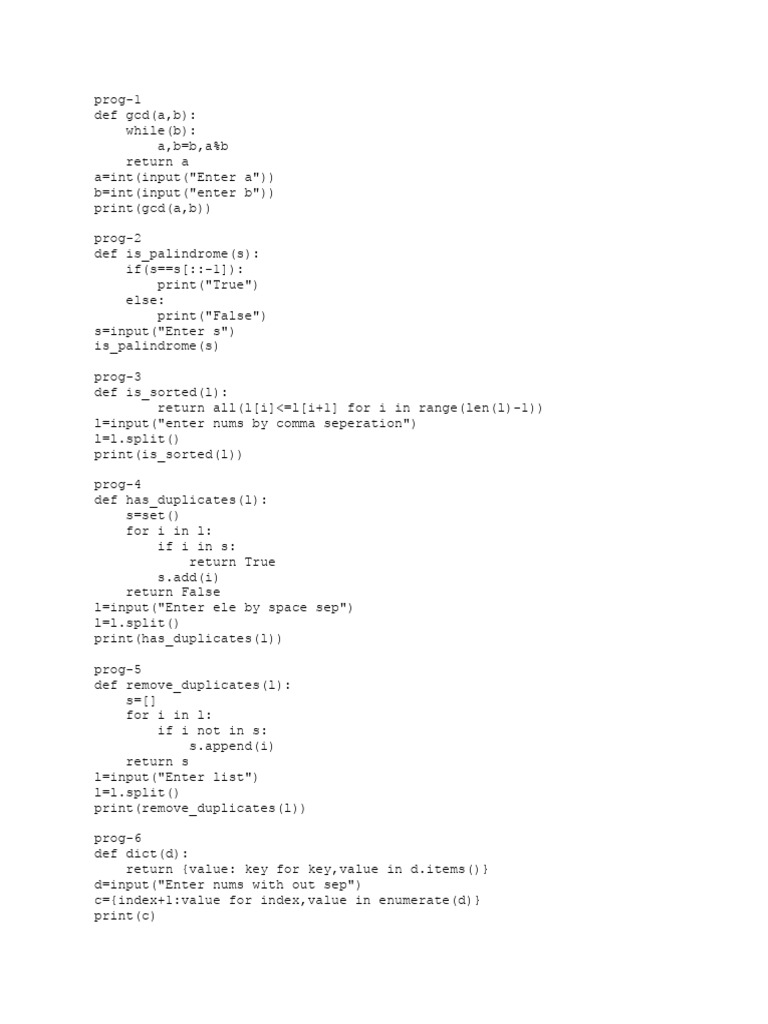 All Python Progs 1 Pdf Computer Programming Software Engineering 