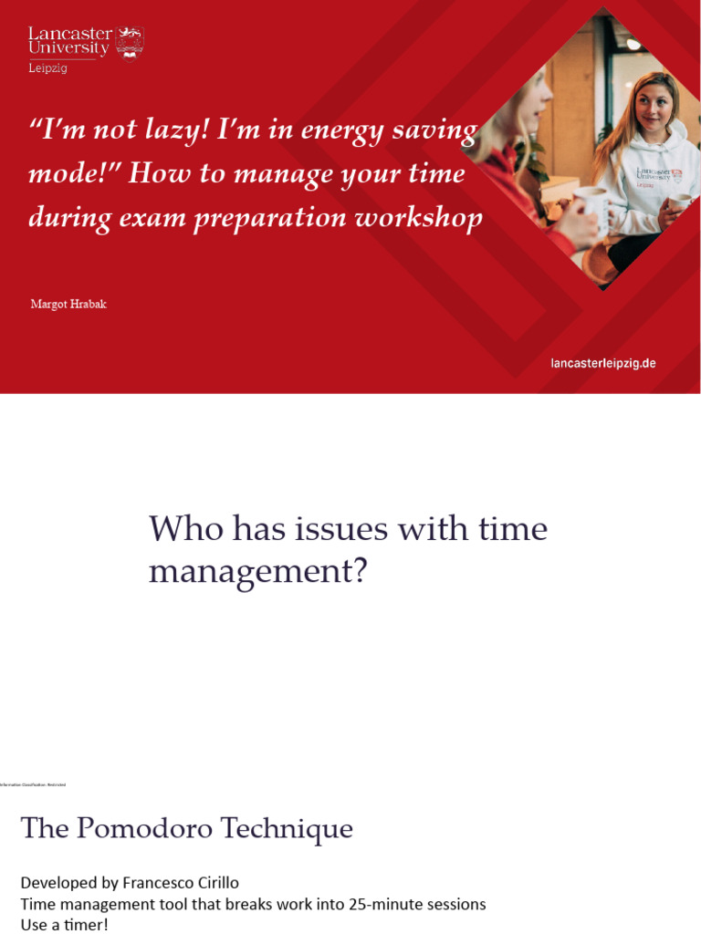 Time Management During Exam Prep Workshop | PDF | Time Management ...