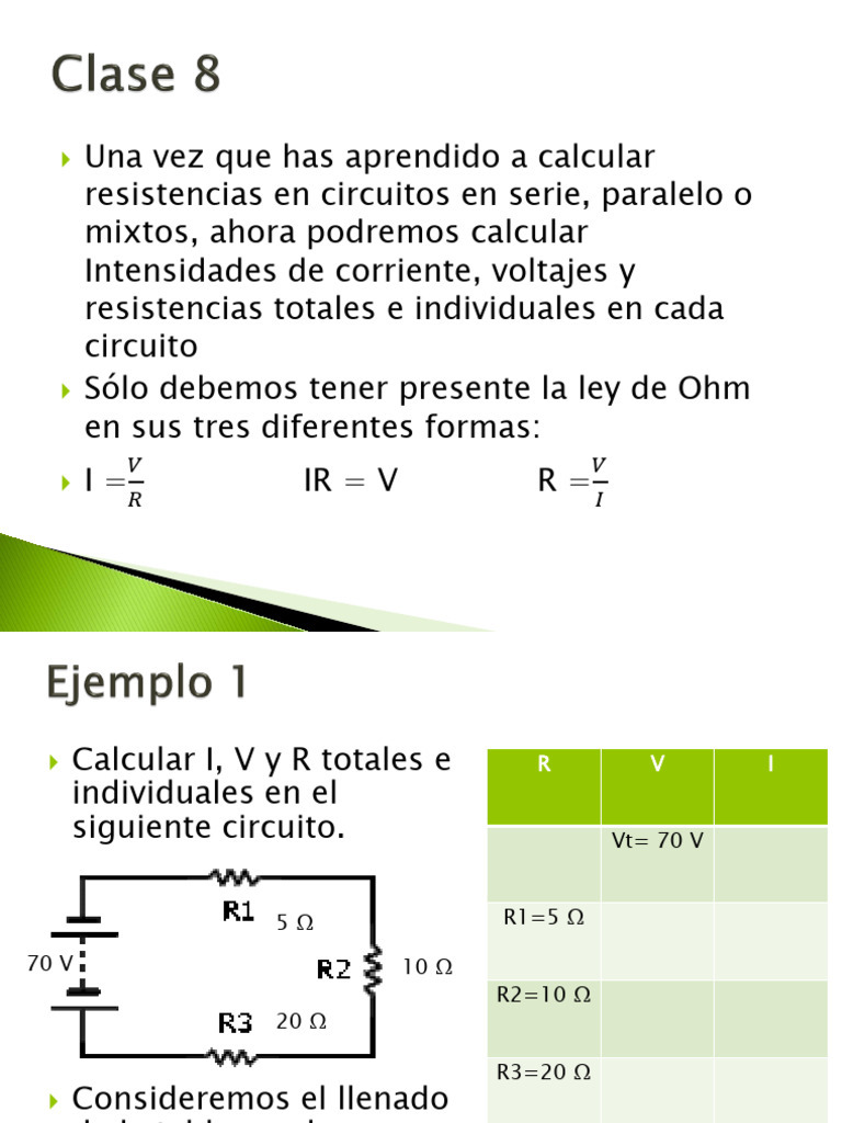 Cálculo de Corrientes y Voltajes en Circuitos | PDF | Resistencia ...
