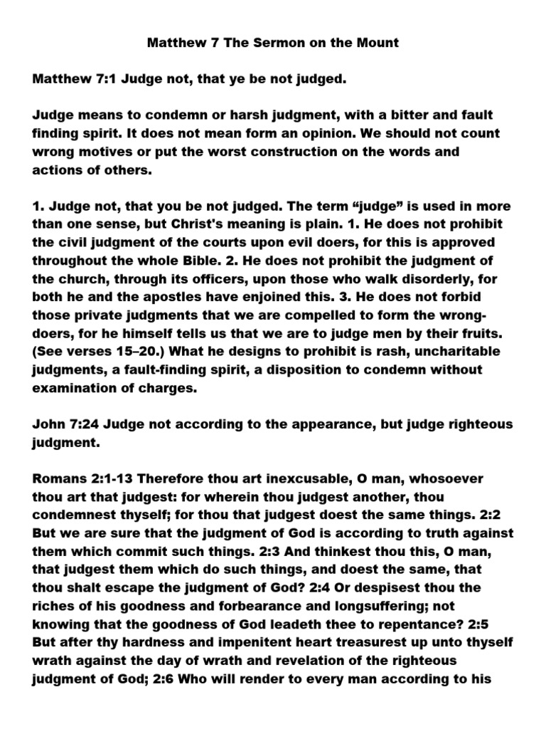 The Sermon On The Mount Matthew 7 2013 Pdf God The Father
