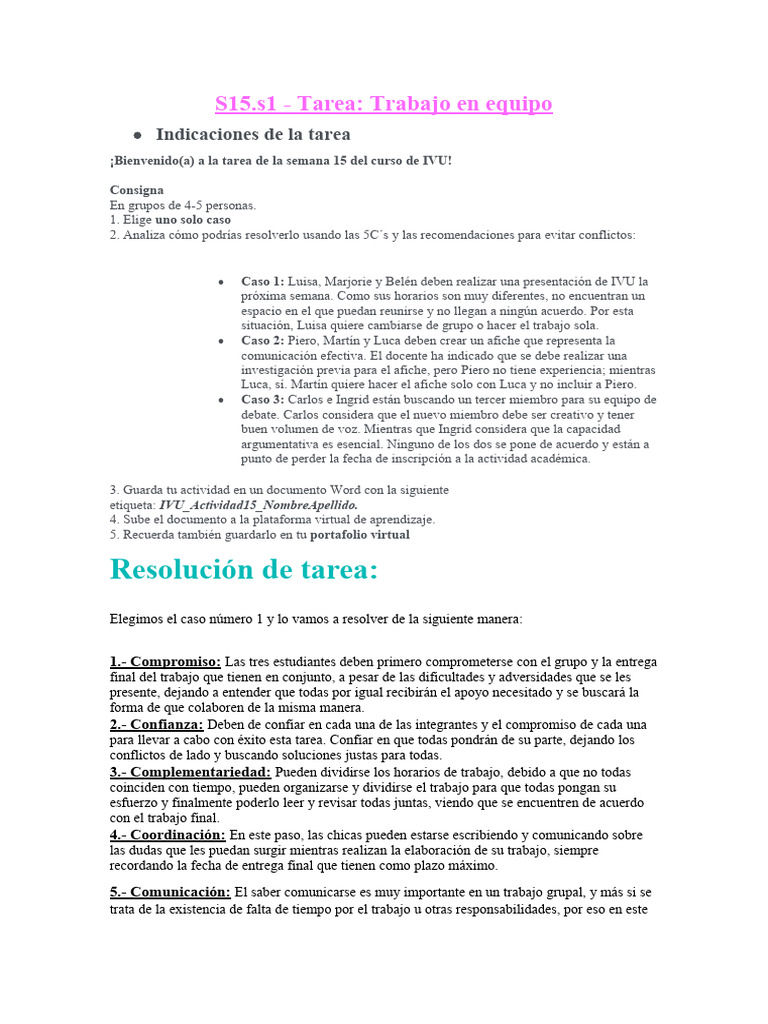 Resolución de Conflictos en Equipos | PDF