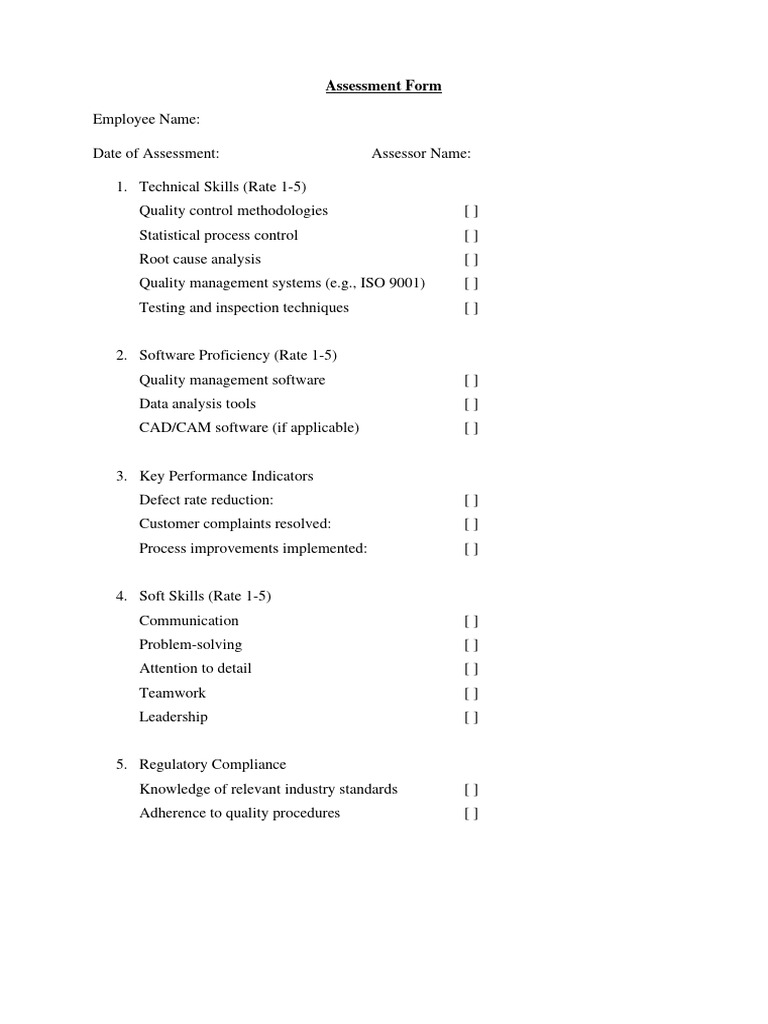 Assesment Form | PDF