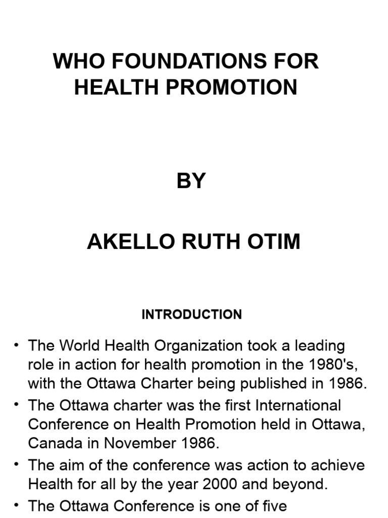 WHO Health Promotion Foundations | PDF | Health Promotion | Empowerment
