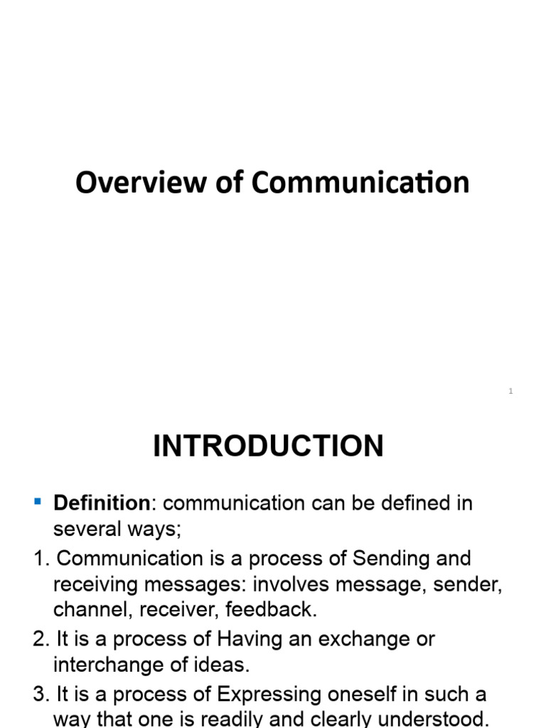 Overview of Communication | PDF | Communication | Mass Media