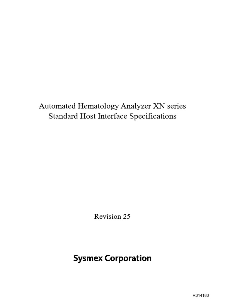 R314183 - XN Series Standard Host Interface Specifications - EN - Ver ...