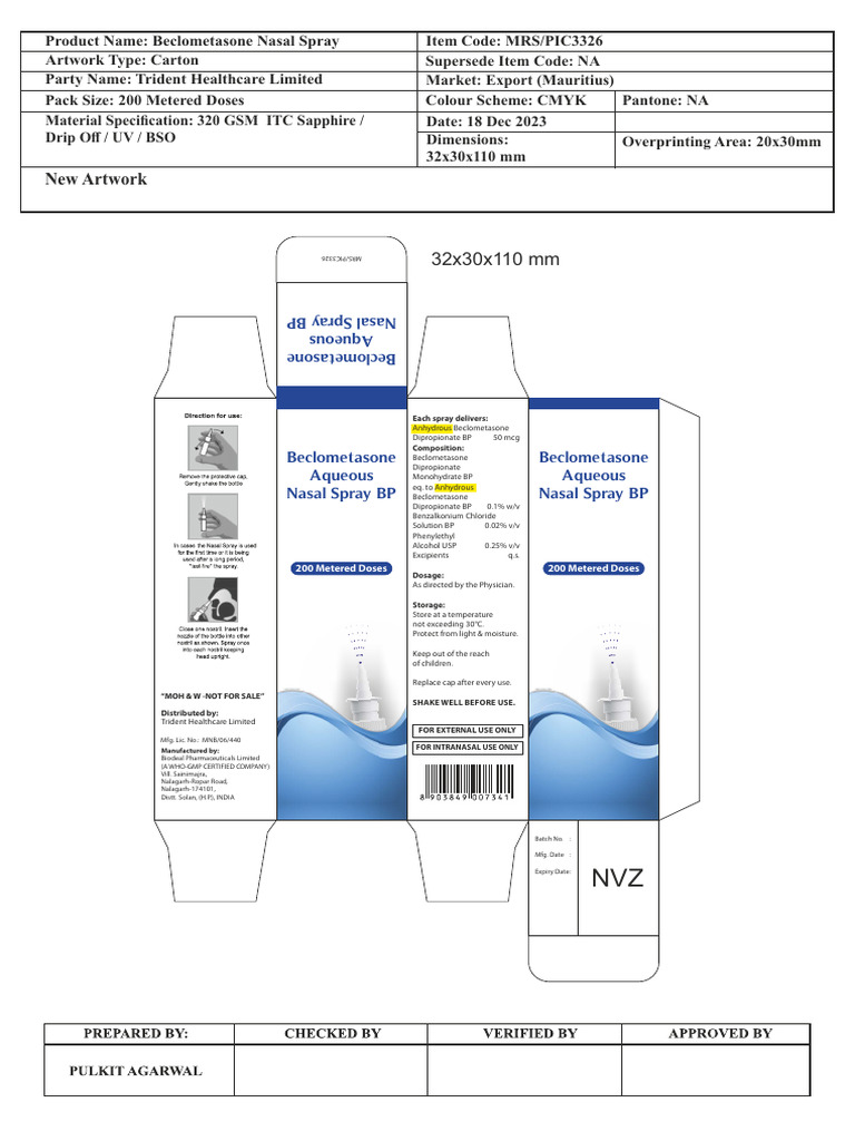 Beclometasone Nasal Spray Details | PDF | Clinical Medicine | Medicinal ...