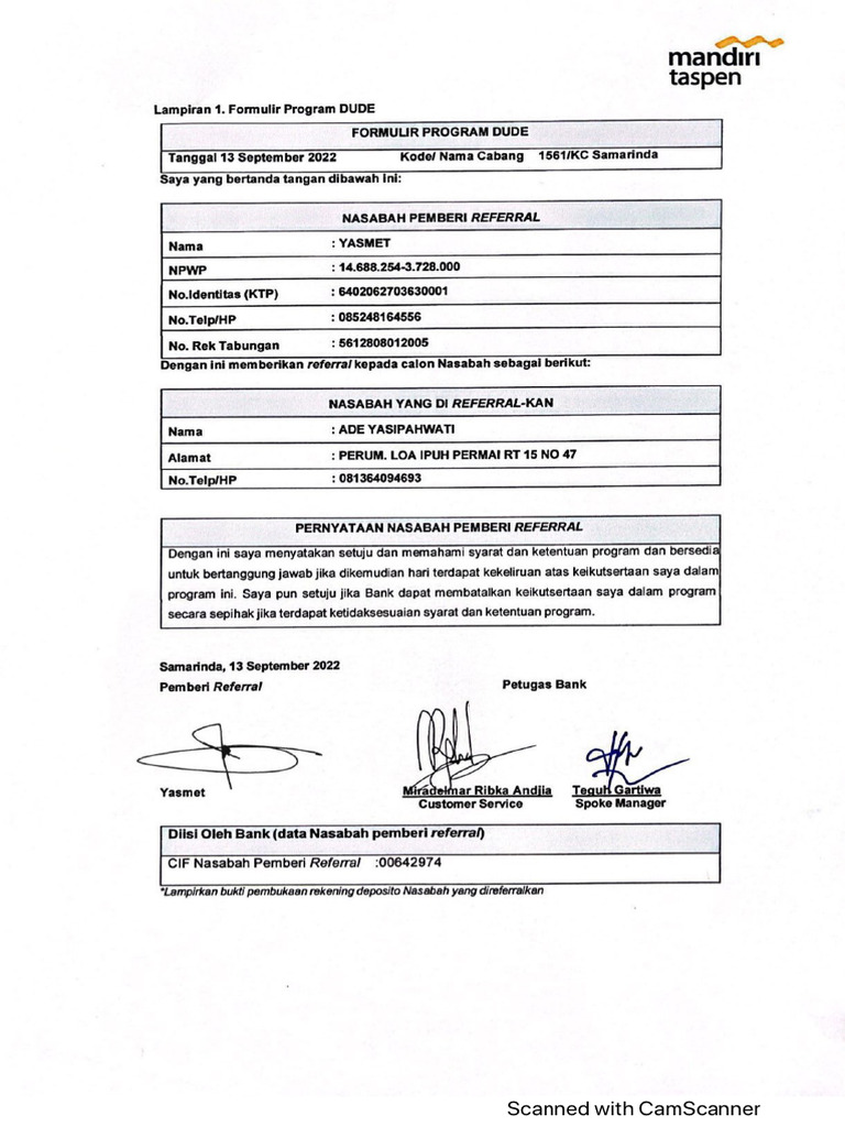Program DUDE Ade Yasipahwati - 220913 - 1513 | PDF