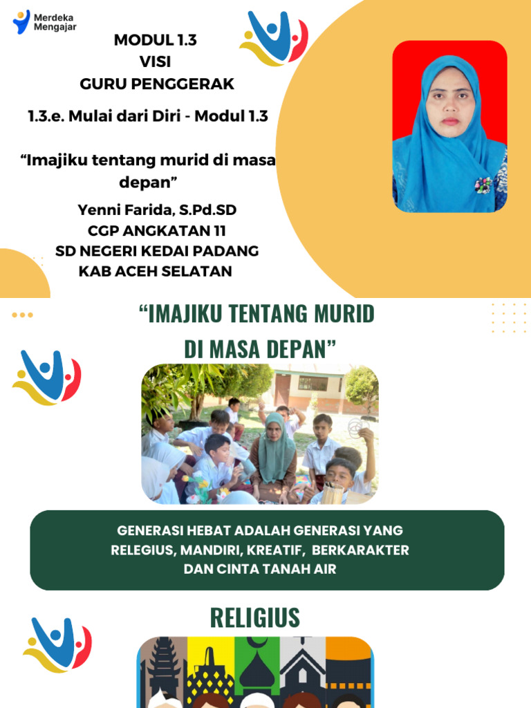 YENNI FARIDA 1.3.e. Mulai Dari Diri - Modul 1.3 | PDF