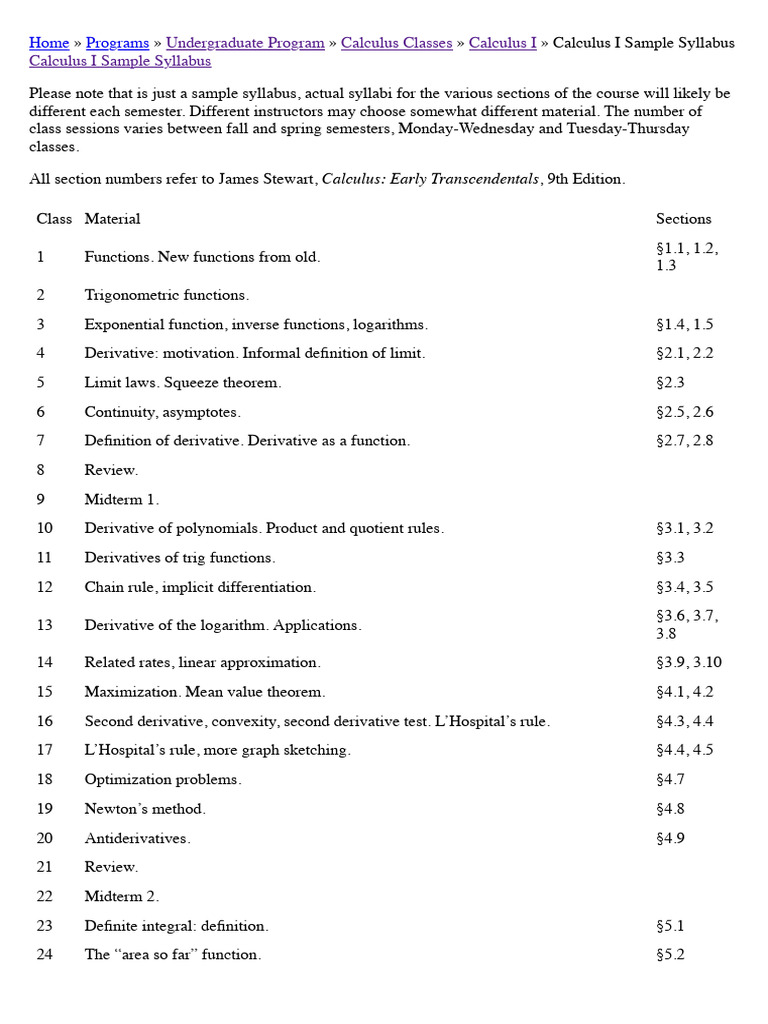 Department of Mathematics at Columbia University - Calculus I Sample ...