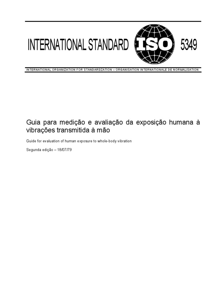Guia ISO 5349: Exposição à Vibração | PDF | Acelerômetro | Frequência