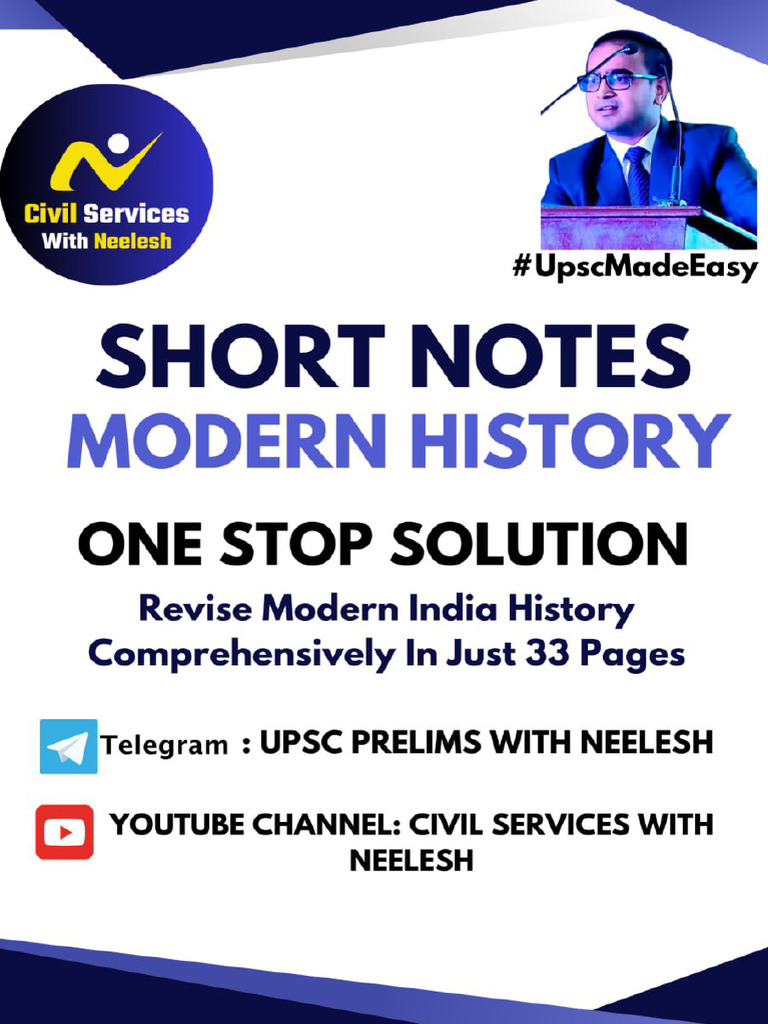 UPSC Modern History Short Notes PDF | PDF | South Asia | Politics Of India