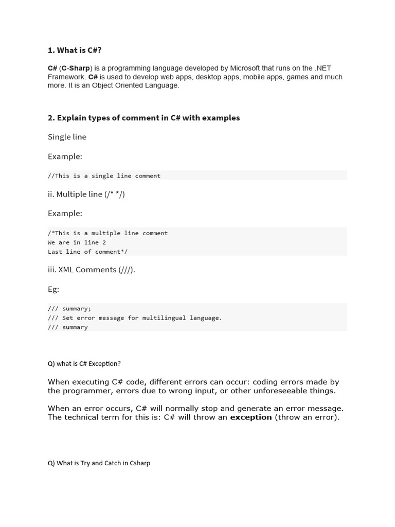 Interview Questions C Download Free Pdf C Sharp Programming Language Class Computer 