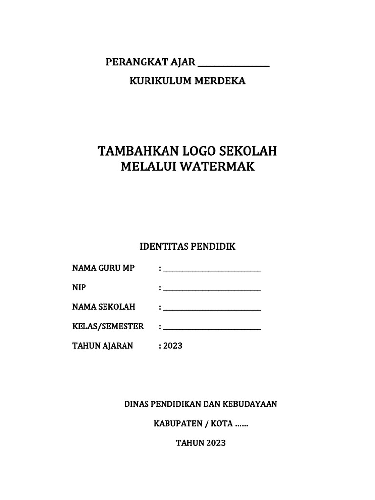 Cover Perangkat Ajar Kurikulum Merdeka | PDF