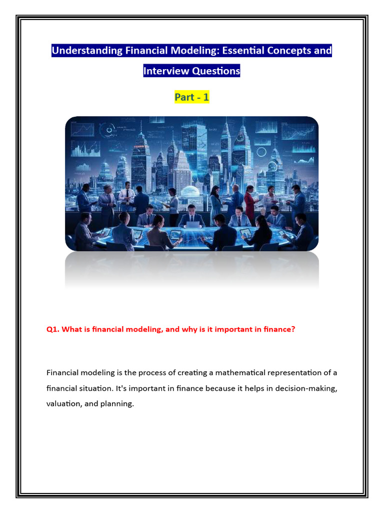 Part 1 - Financial Modeling Interview Questions You Need | PDF | Discounted Cash Flow | Net ...