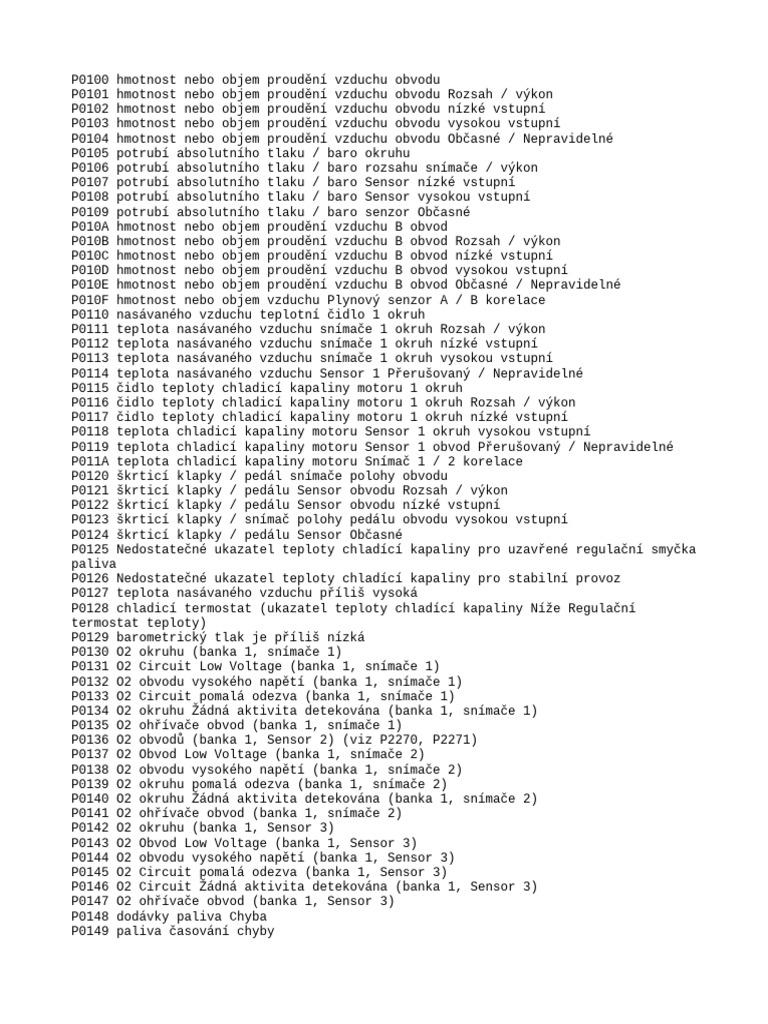 Ford Mondeo MK4 DTC Kódy | PDF