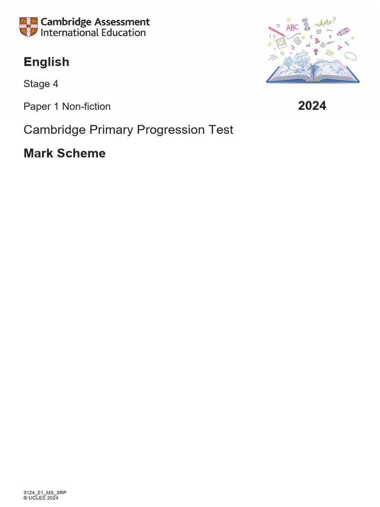 English: Cambridge Primary Progression Test | PDF | English Language ...