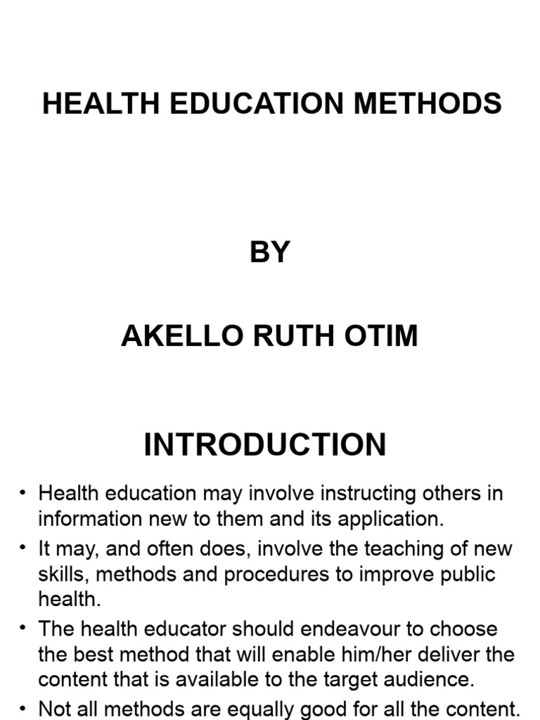 6 Health Education Methods | PDF | Learning | Health Education