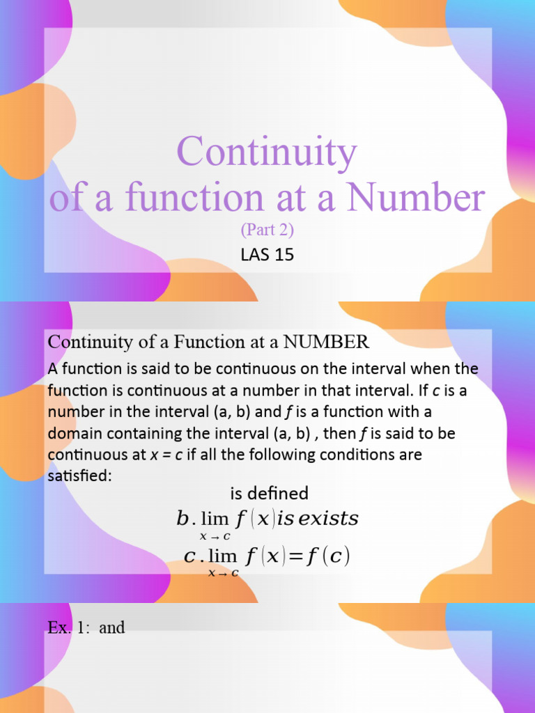 LAS 15-Continuity of A Function at A Number | PDF