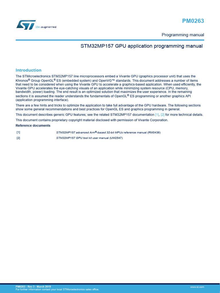 dm00596687 stm32mp157 Gpu Application Programming Manual Stmicroelectronics | PDF | Shader ...