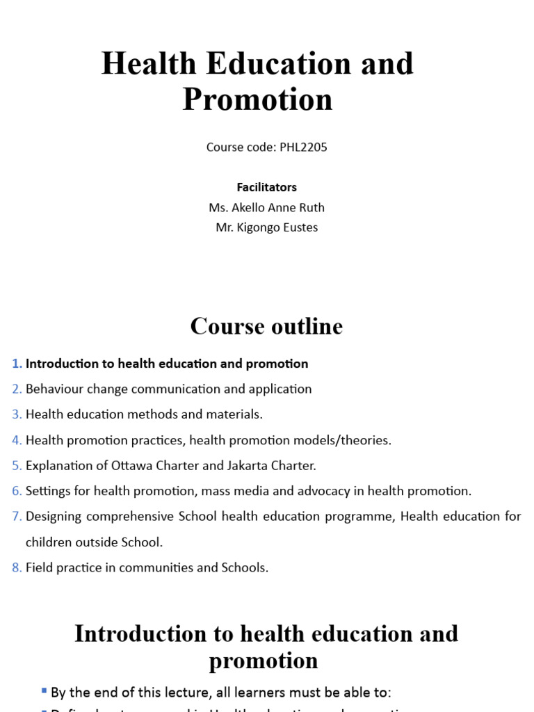 Introduction To Health Education | PDF | Health Education | Health ...