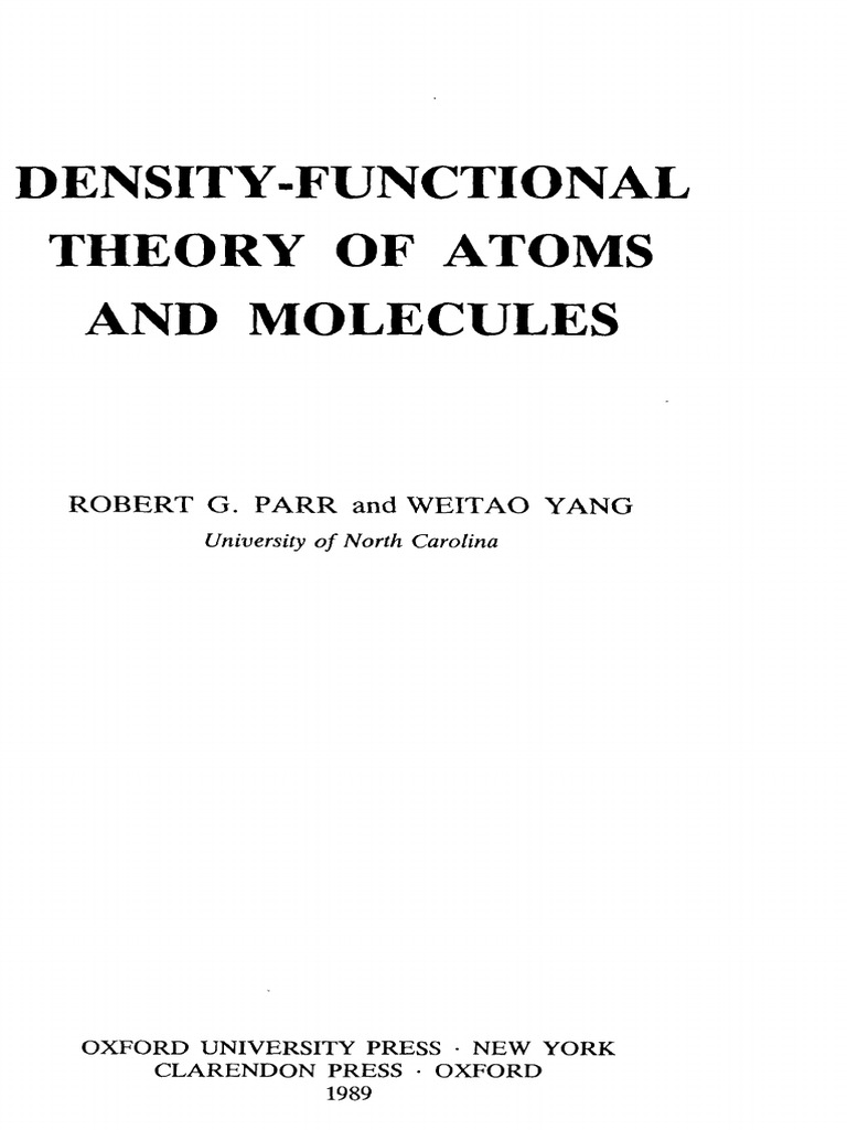 (International series of monographs on chemistry 16) Robert G. Parr, Yang Weitao - Density ...